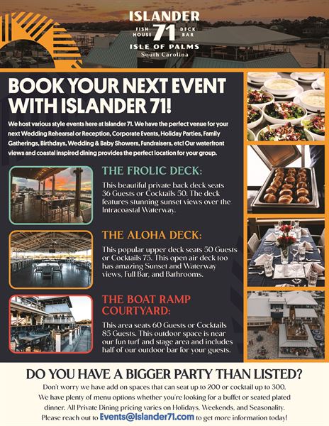 Islander 71 - Isle of Palms, SC - Party Venue